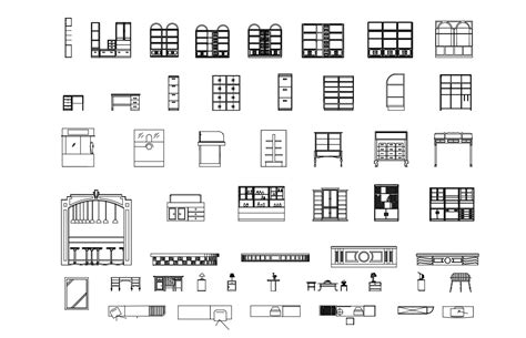 Download Free Furniture Cad Blocks Of Storage Cupboard And Tables Cadbull