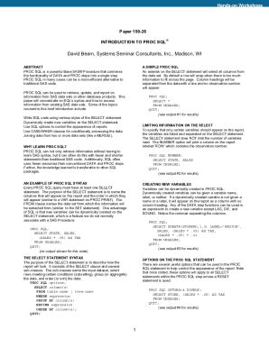 Fillable Online Data Step Vs Proc Sql What S A Neophyte To Do Fax Email Print Pdffiller