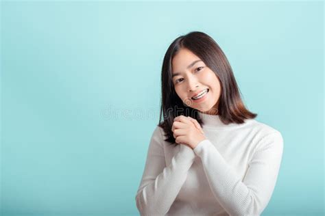 Dental Braces Of Young Asian Woman Wearing Braces Beauty Smile With White Teeth Stock Image