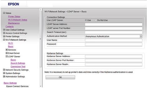 Configuring The LDAP Server And Selecting Search Settings