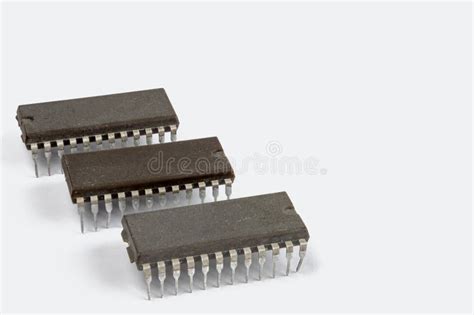 Very Old Computer Chip Isolated On A White Background Stock Image Image Of Information