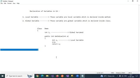Local And Global Variable In C Youtube
