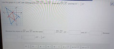 Use The Graph Of Abc With Midsegments Deef And Df Show That Ef∥ac And