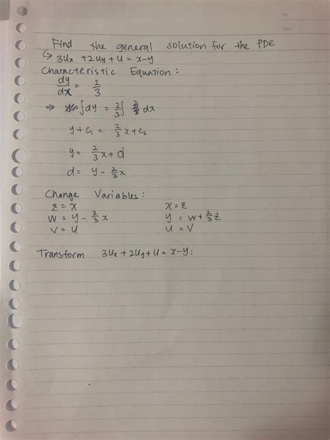 Solved Trying To Find The General Solution For The PDE I Chegg