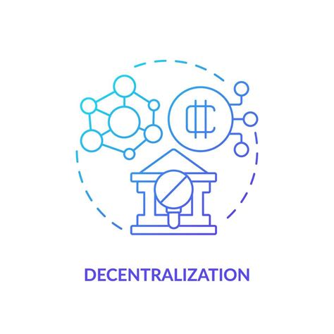 2d Decentralization Gradient Thin Line Icon Concept Isolated Vector