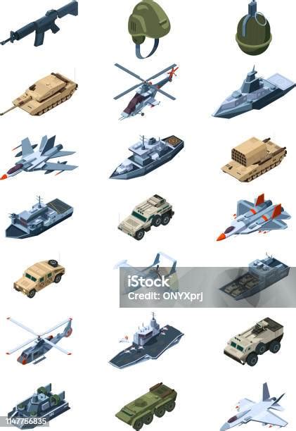 군사 아이소메트릭 탱크 모든 지형 차량 기관총 수류탄 방패 벡터 컬렉션 유니폼 군인에서 경비원 군사에 대한 스톡 벡터 아트 및 기타 이미지 Istock