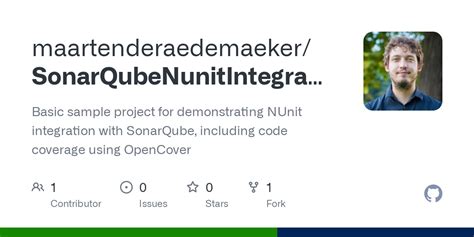 GitHub Maartenderaedemaeker SonarQubeNunitIntegrationDemo Basic Sample Project For