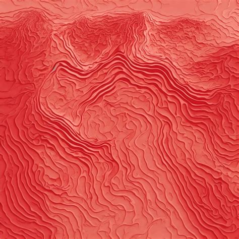 Premium AI Image Topographic Map Design In Red Color