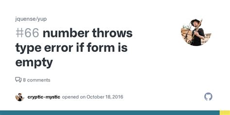 number throws type error if form is empty · issue 66 · jquense yup