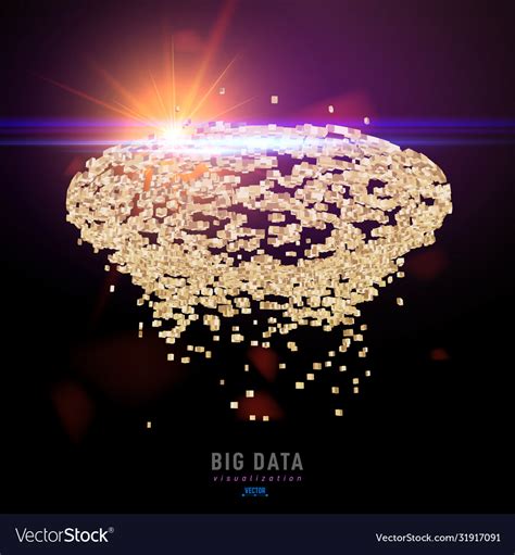 Abstract 3d Big Data Visualization Tangled Vector Image