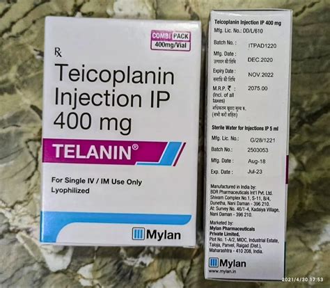Teicoplanin 400mg Injection At ₹ 2075vial In Nagpur Id 2853204786297