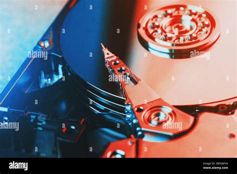 The Hard Disk From The Computer HDD Is Red With A Mirror Effect The Hard Drive From The