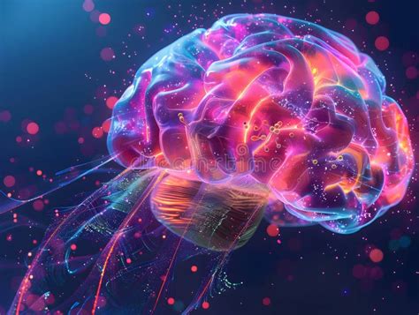 A Stunning 3d Illustration Of A Brain With Vibrant Colors And Neural Networks Representing