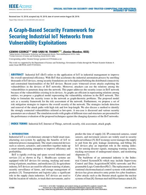 A Graph Based Security Framework For Securing Industrial Iot Networks From Vulnerability