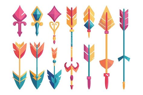 Colorful Collection Of Stylized Arrows In Various Designs Premium Ai