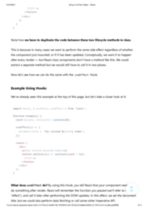 SOLUTION Using The Effect Hook React Studypool
