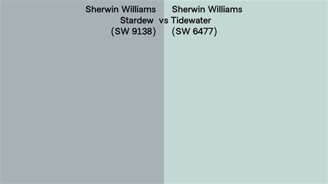 Sherwin Williams Stardew Vs Tidewater Side By Side Comparison