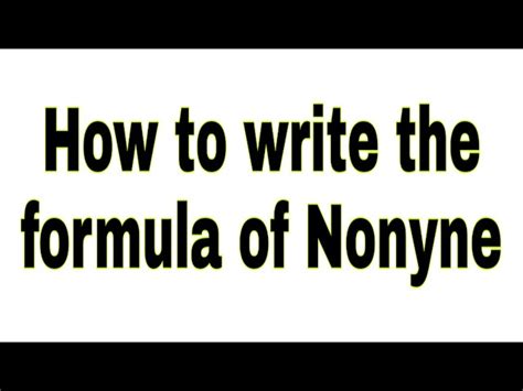 Nonyne Structural Formula