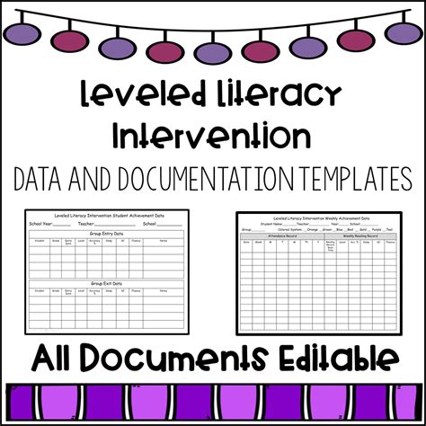 Leveled Literacy Intervention Data And Documentation Templates Artofit