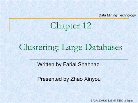 Clustering Large Databases In Data Mining Ppt