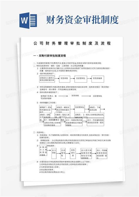 财务审批制度及流程word模板下载编号levmdbmj熊猫办公