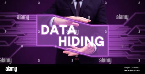 Sign Displaying Data Hiding Concept Meaning Secretly Embedding Data In
