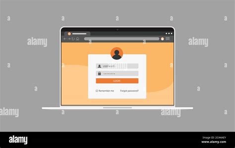 Login User Interface Sign In Web Element Template Window On Laptop