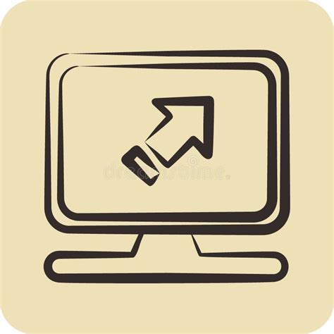 Icon Computer System Related To Machine Learning Symbol Hand Drawn