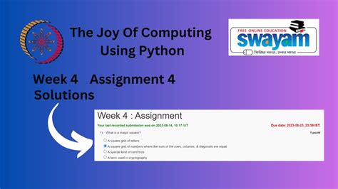 The Joy Of Computing Using Python Week 4 Assignment 4 Solution Nptel