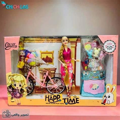 عروسک باربی هپی تایم با کیف و دوچرخه کد 7031 چیچیلاس
