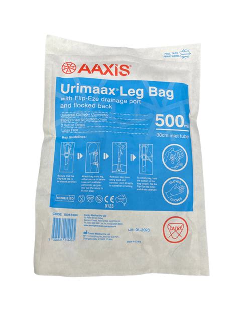 Aaxis Leg Bag Urimaax With Straps 500ml 30cm Tube