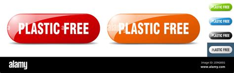 Plastic Free Button Sign Key Push Button Set Stock Vector Image