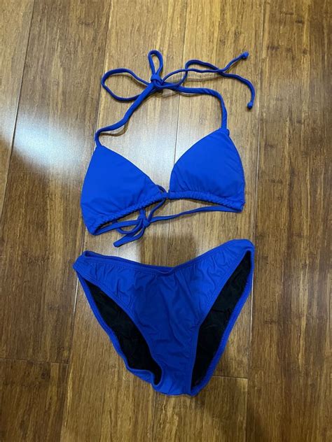 Triangle Two Piece Bikini In Azul Womens Fashion Swimwear Bikinis And Swimsuits On Carousell