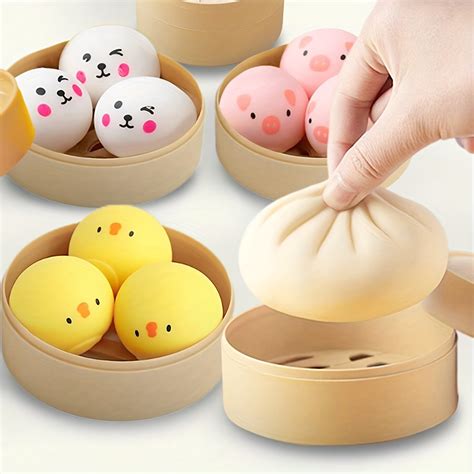 3개의 창의적인 시뮬레이션 화풍 떡 만들기 스퀴즈 장난감 느린 탄성 해소 장난감 장난 스럽고 재미있는 화풍 공 귀여운 장난감