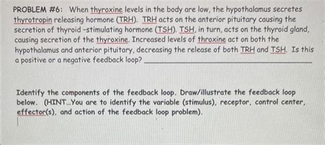 Solved Problem 6 When Thyroxine Levels In The Body Are