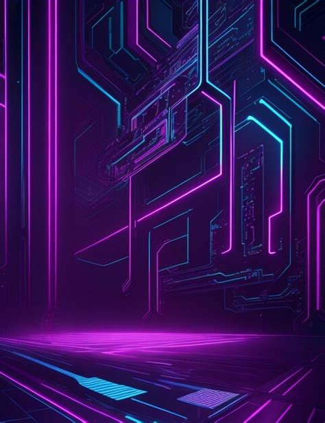 Premium Photo Neural Cyberspace Abstract Background With Neon Lighting