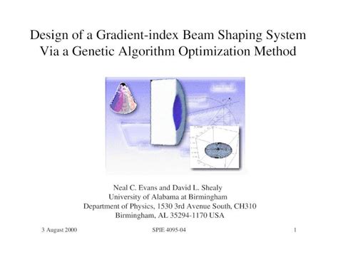 Pdf Design Of A Gradient Index Beam Shaping System Via A Genetic …dls Presentations Spie4095
