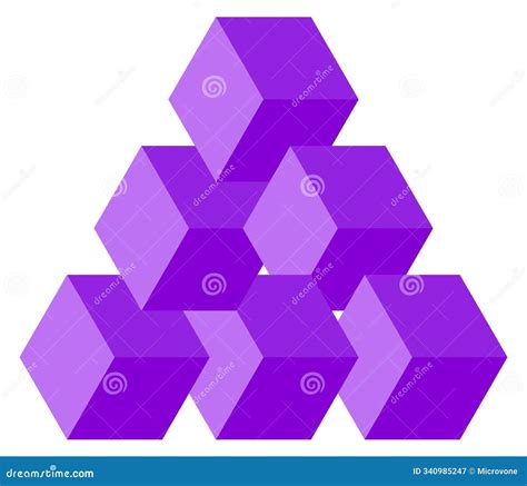 Impossible Cubes Logo Geometric Shape Optical Illusion Cartoon Vector