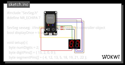 nr echipa 7 segmente wokwi esp32 stm32 arduino simulator