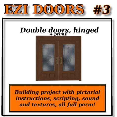 Second Life Marketplace Ezi Doors 3 Double Doors Hinged