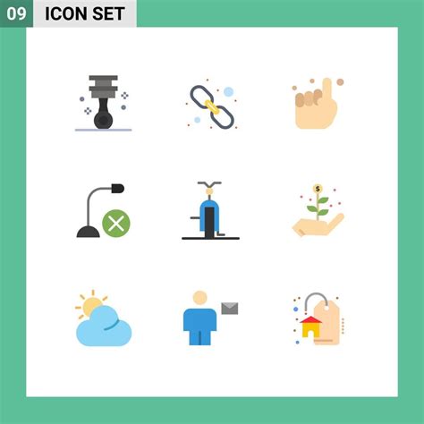 Set Of 9 Modern Ui Icons Symbols Signs For Bike Hardware Hand Gadget Computers Editable Vector