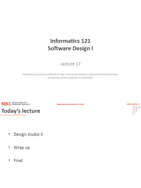 Uc Software Design Lecture 17 Pdf Design Computer Science