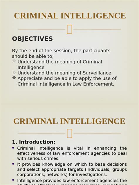Understanding Criminal Intelligence And Surveillance Pdf Surveillance