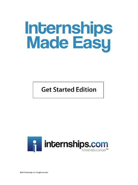 Internship Manual Pdf Internship Job Hunting