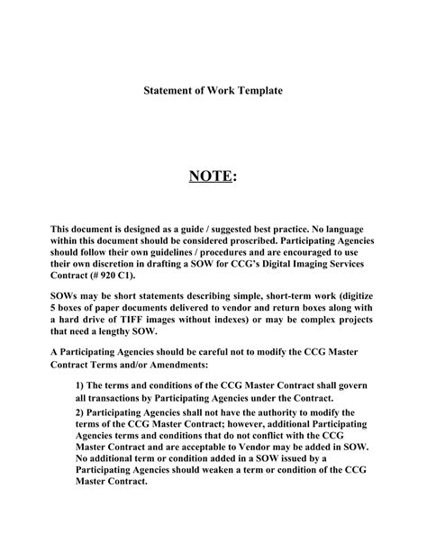 Free Printable Statement Of Work Templates Word Excel Pdf