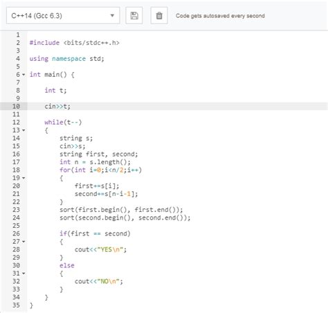 Lapindromes Codechef Solution Codingbroz Lapindromes Codechef Solution Codingbroz