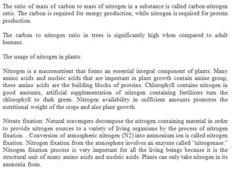 Is The Carbon To Nitrogen Ratios In Trees Significantly Different From The Ratio In A Healthy
