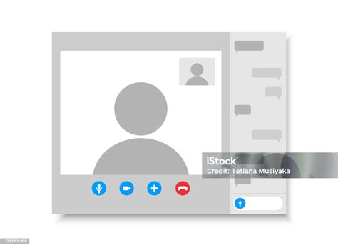 화상 통화 화면 레이아웃 인터넷을 통해 통신 스카이프 벡터 일러스트레이션 기자 회견에 대한 스톡 벡터 아트 및 기타 이미지