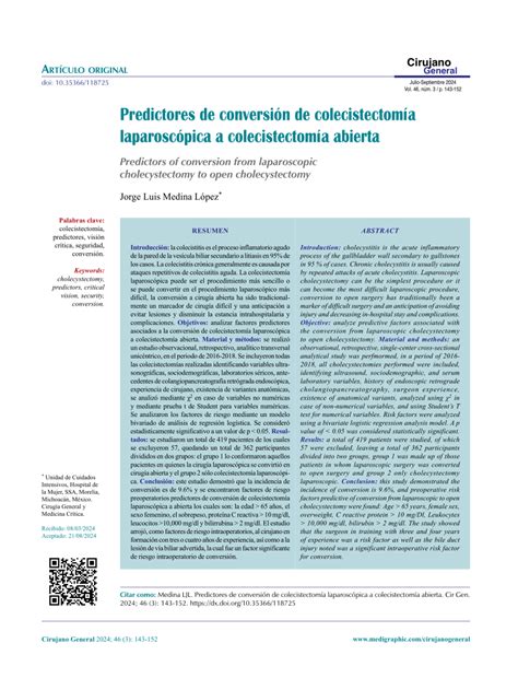 Pdf Predictors Of Conversion From Laparoscopic Cholecystectomy To Open Cholecystectomy