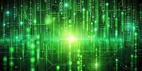 Immersive Green Digital Matrix Background A Futuristic Visual Representation Of Data Flow And